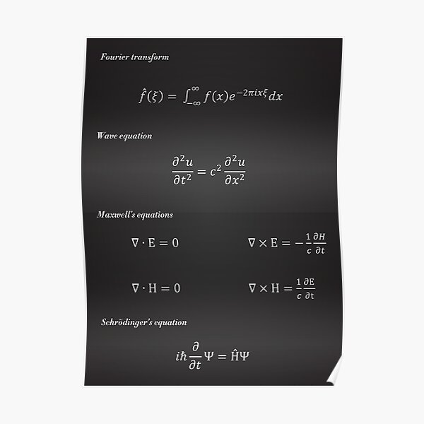 "Seven Equations That Rule Your World" Poster for Sale by ScienceCorner ...