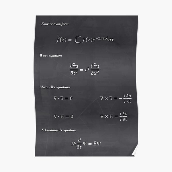 "Seven Equations That Rule Your World" Poster for Sale by ScienceCorner ...