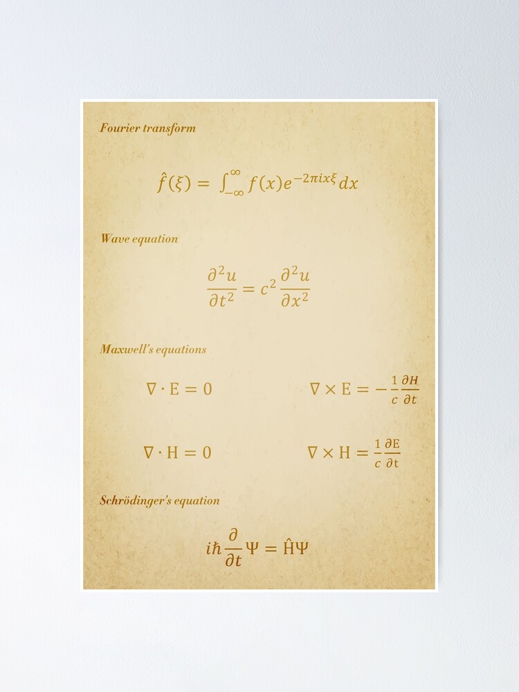 "Seven Equations That Rule Your World" Poster for Sale by ScienceCorner ...