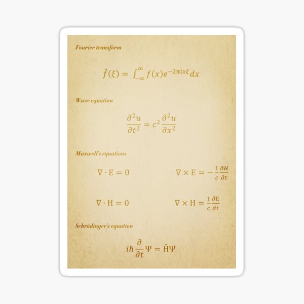 "Seven Equations That Rule Your World" Sticker for Sale by ...