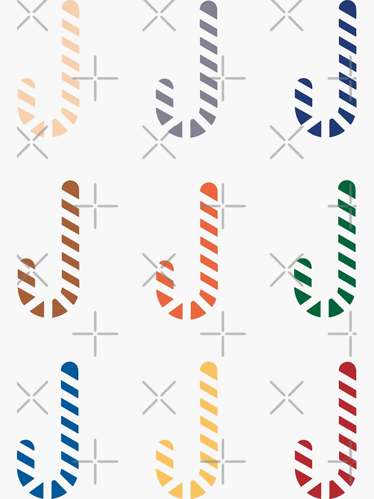 "Candy Cane Stickers Christmas Set" Sticker for Sale by frickedesign ...