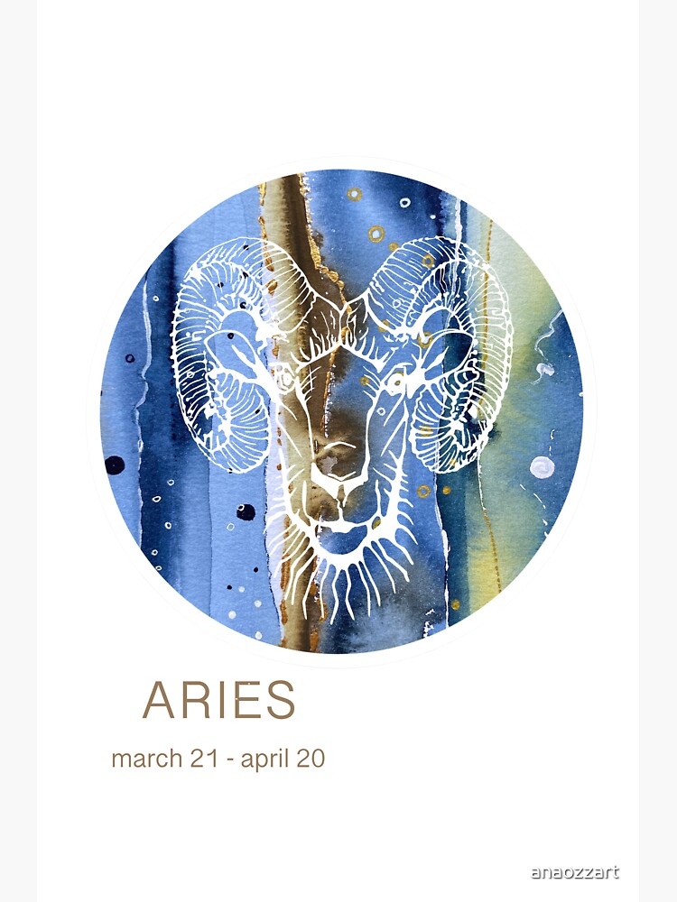 "Watercolor blue aries, abstract, zodiac sign" Sticker for Sale by ...