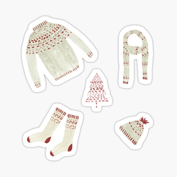 "Cozy Winter - White sweaters" Sticker for Sale by TheMirwoForest ...