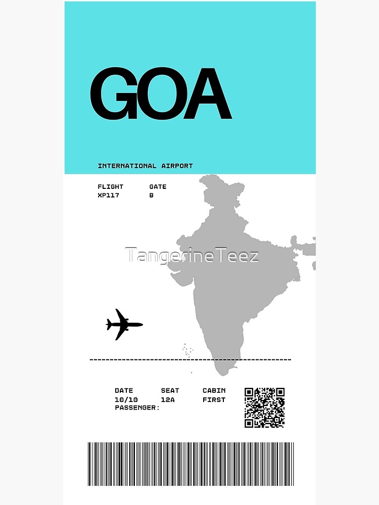 "Boarding Pass Goa India" Poster for Sale by TangerineTeez | Redbubble