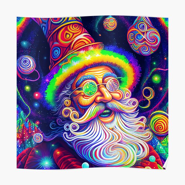 "Psychedelic Santa" Poster for Sale by MrNeuron | Redbubble