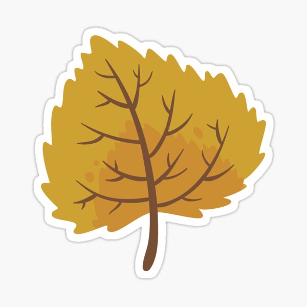 "Cute adorable poplar leaf fall autumn lover tree leaves" Sticker for ...
