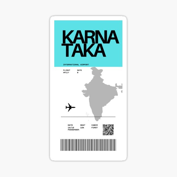 "Boarding Pass Karnataka India" Sticker for Sale by TangerineTeez ...