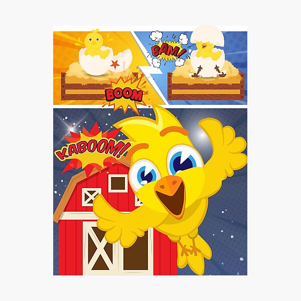 Lámina fotográfica «Chick story comic, Impresión de dibujos animados ...