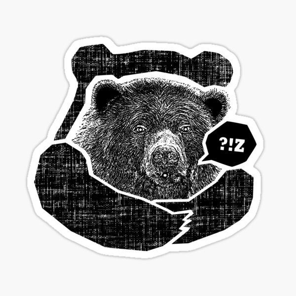 "Bear Hug Black and White" Sticker for Sale by roarsomethings | Redbubble