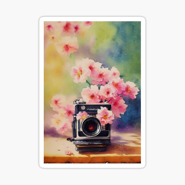 "Watercolor vintage camera" Sticker for Sale by my-moody-place | Redbubble