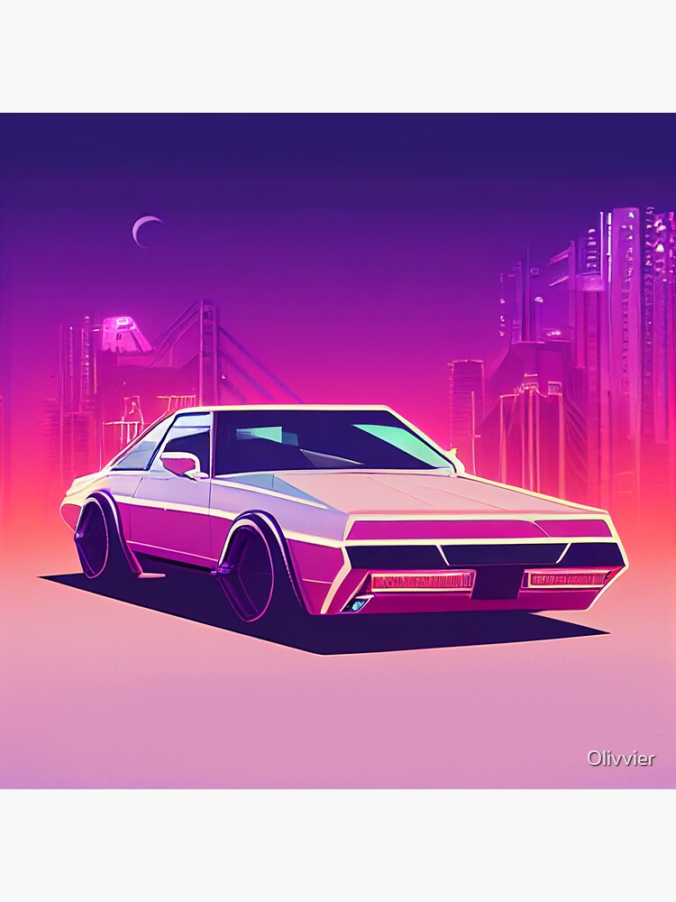 "Synthwave Car" Sticker for Sale by Olivvier | Redbubble