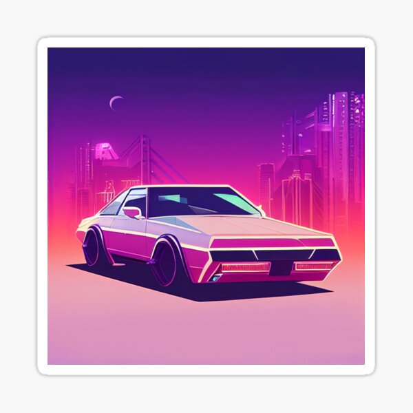 "Synthwave Car" Sticker for Sale by Olivvier | Redbubble