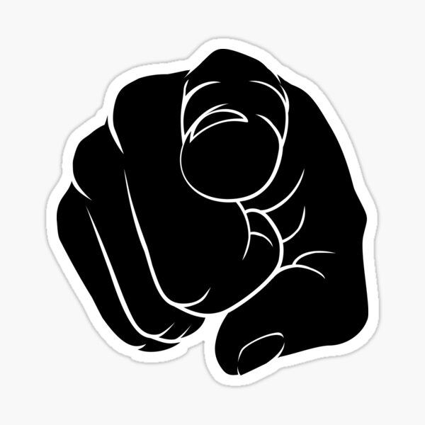 "Pointing finger " Sticker for Sale by GiftsIvy | Redbubble