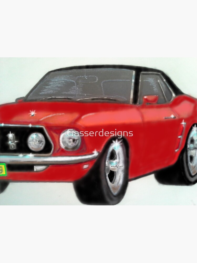 "69 Ford Mustang Cartoon" Sticker for Sale by Gasserdesigns | Redbubble