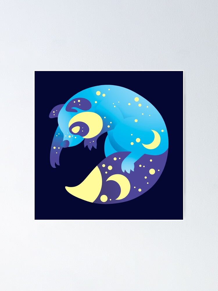 "Moon Raccoon - Curled Up" Poster for Sale by Just-Goons | Redbubble