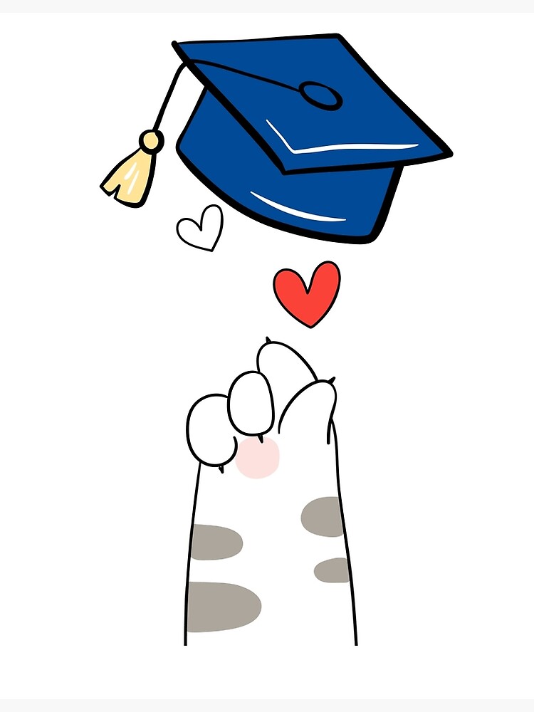 "cute graduated cat paw" Poster for Sale by Coffeehut92 | Redbubble