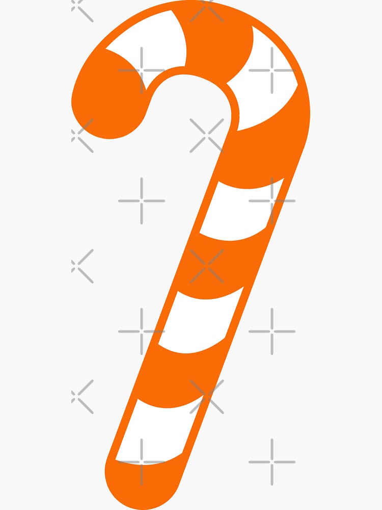 "ORANGE CANDY CANE - CUTE CHRISTMAS PATTERN " Sticker for Sale by ...