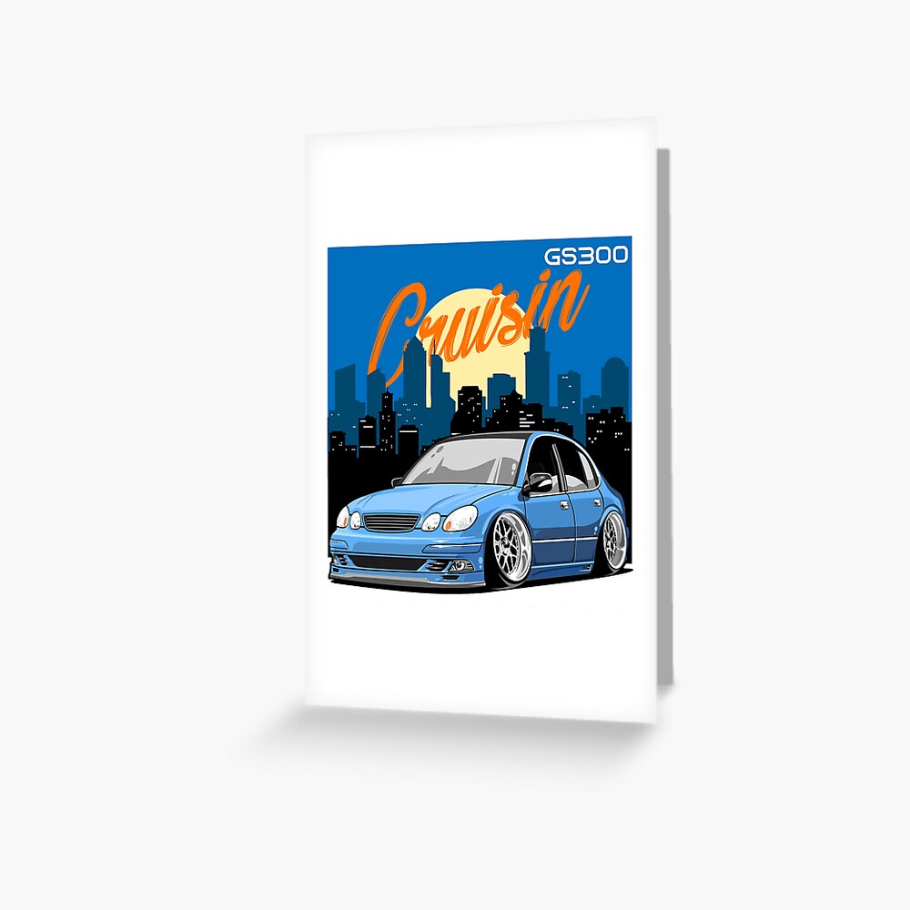 "GS300 Cruisin -Car Vector Art CARtoon - CARicature style" Greeting ...