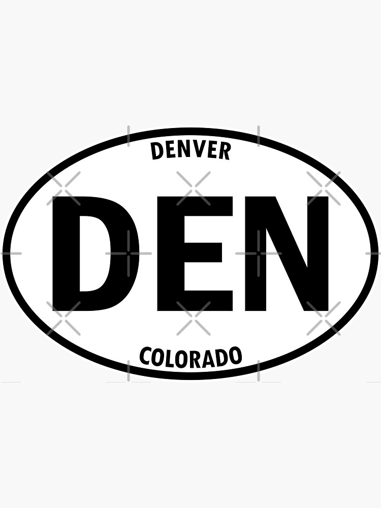 "DEN - Denver, Colorado Oval Travel Sticker" Sticker for Sale by ...