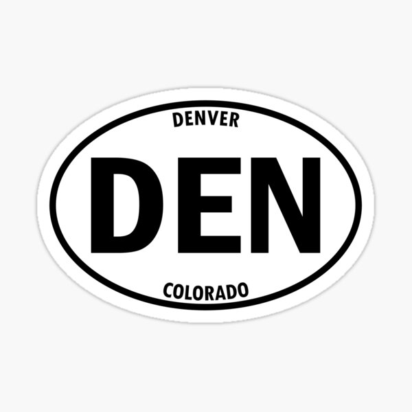 "DEN - Denver, Colorado Oval Travel Sticker" Sticker for Sale by ...