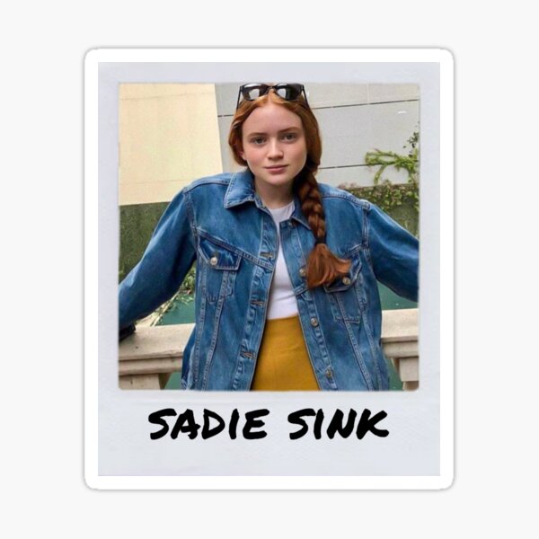 "sadie sink edit (blue) instant photo" Sticker for Sale by ...