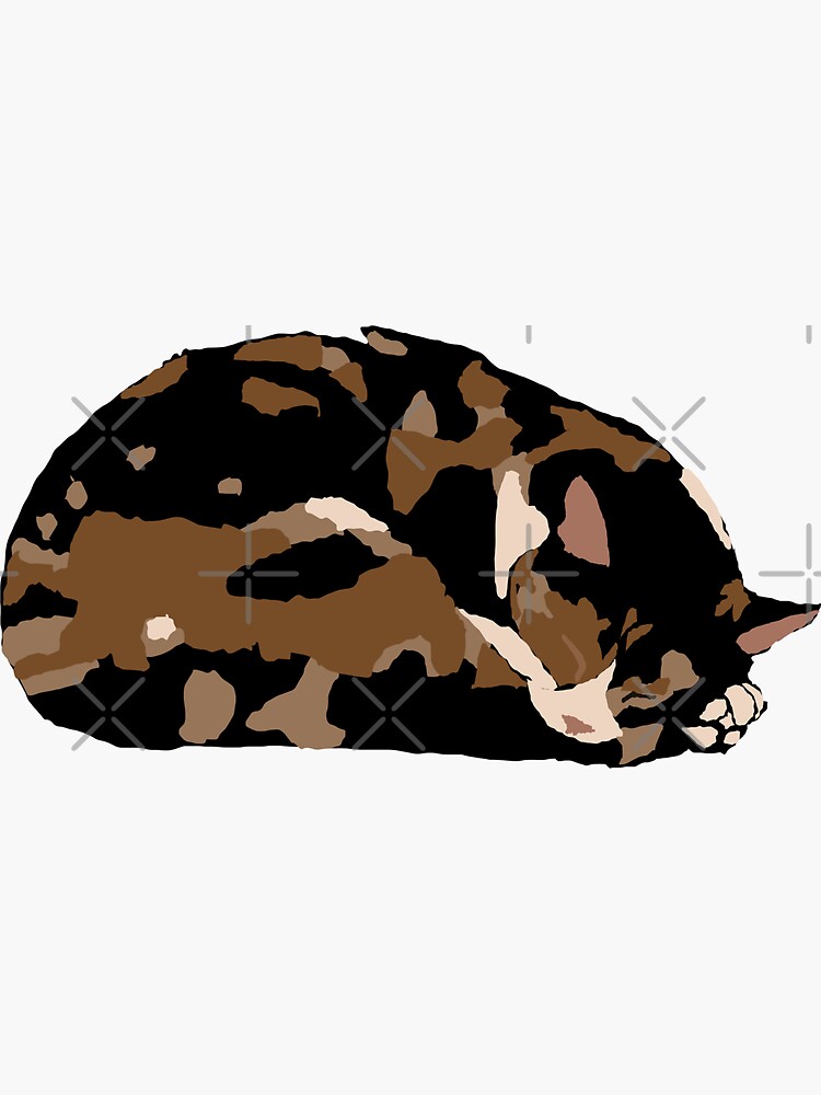"Precious Sleeping on my bed with Transparent background " Sticker for ...