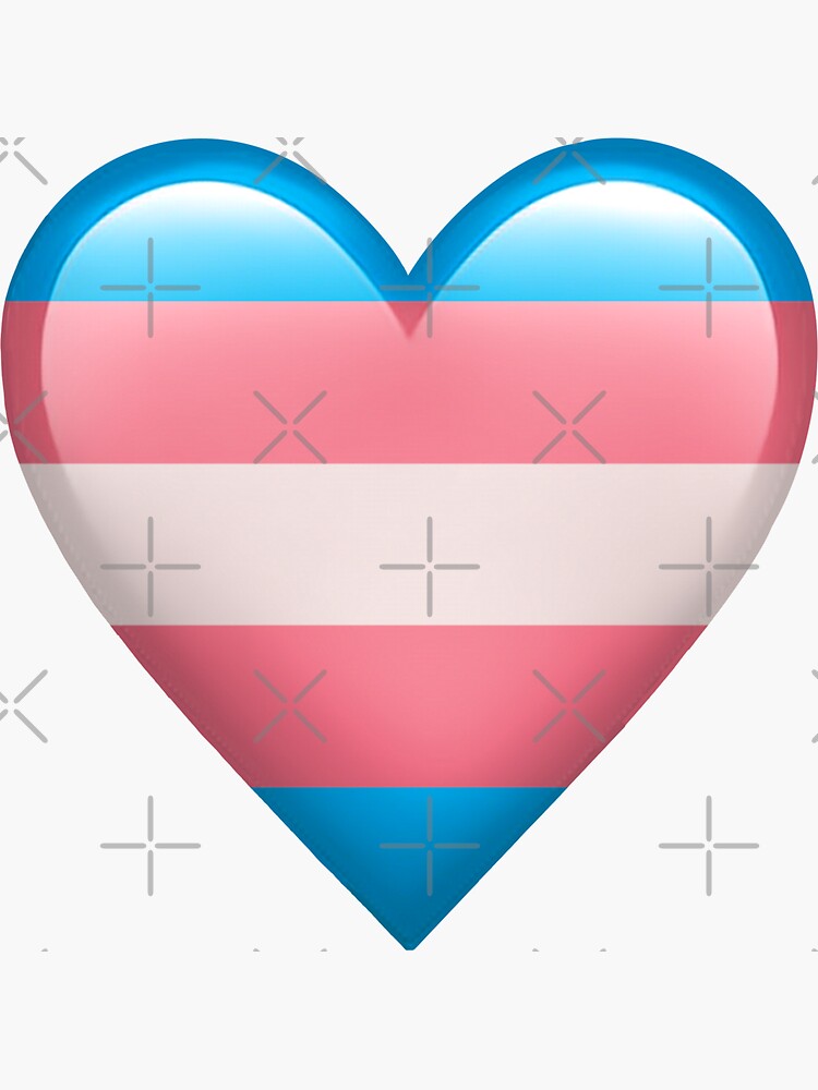 "trans pride heart emoji (blue)" Sticker for Sale by bees-illustrate ...