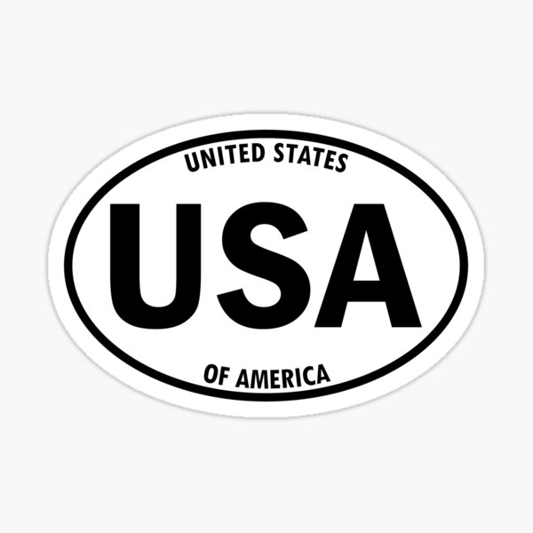 "USA - United States of America Oval Travel Sticker" Sticker for Sale ...