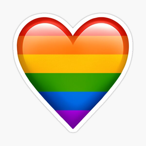 "lgbt pride rainbow heart emoji" Sticker for Sale by bees-illustrate ...