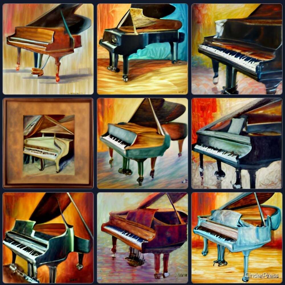 "Pianist / Piano art" by CinderPress | Redbubble