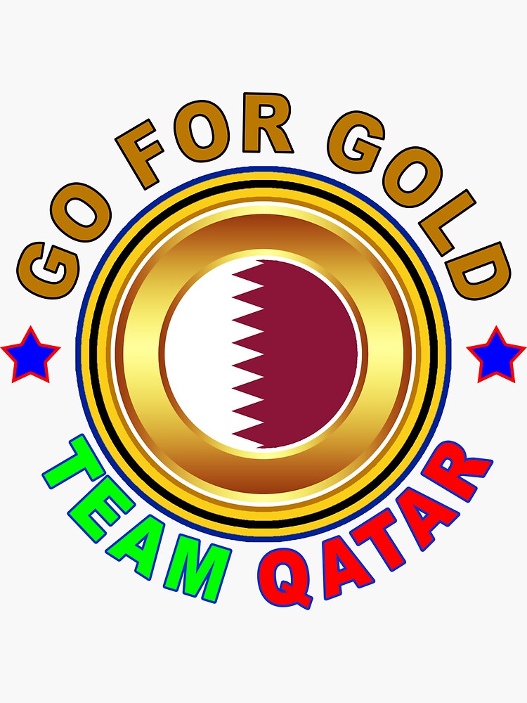 "GO FOR GOLD TEAM QATAR | World cup Design" Sticker for Sale by ...