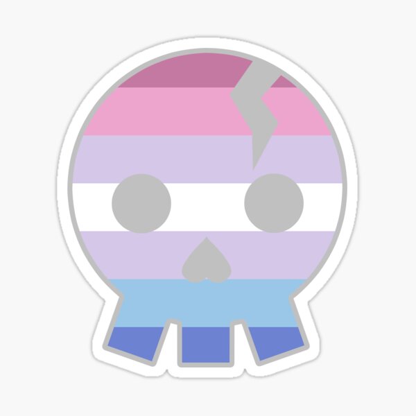 "Bigender Skull" Sticker for Sale by 2DDesigns | Redbubble