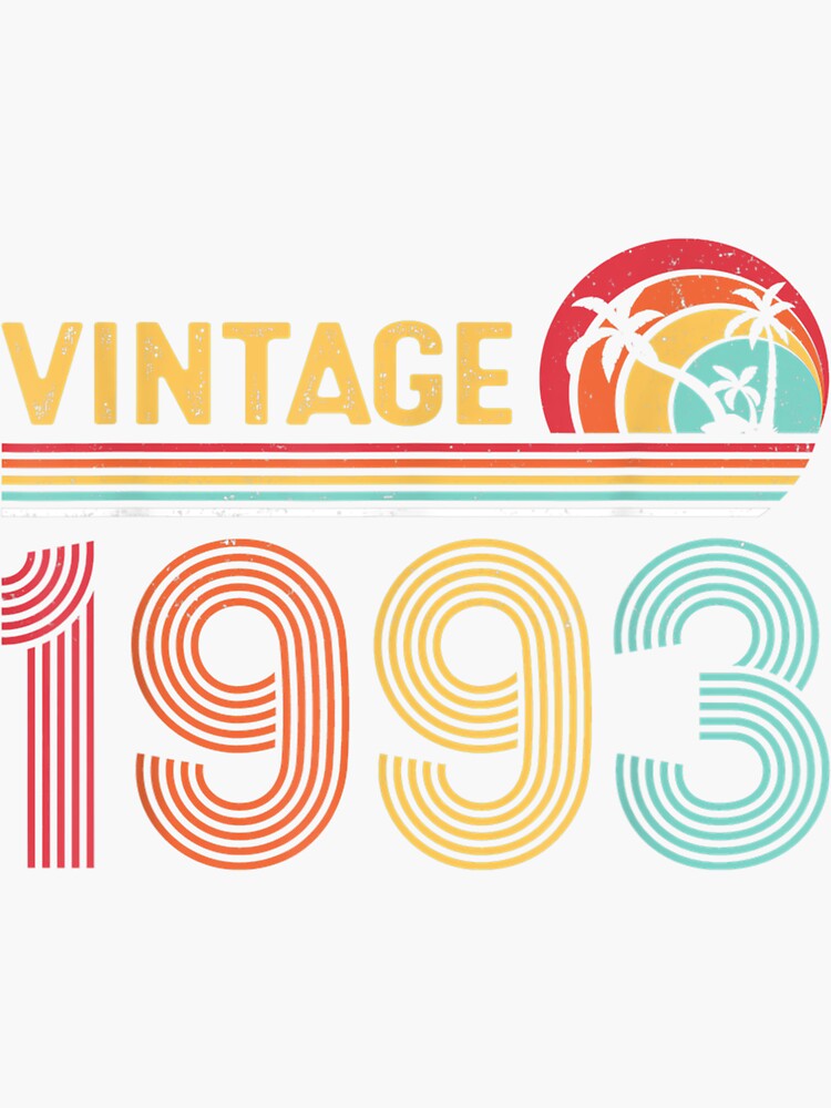 "30th Birthday Gift Men Women Vintage 1993 30 Years Old" Sticker for ...