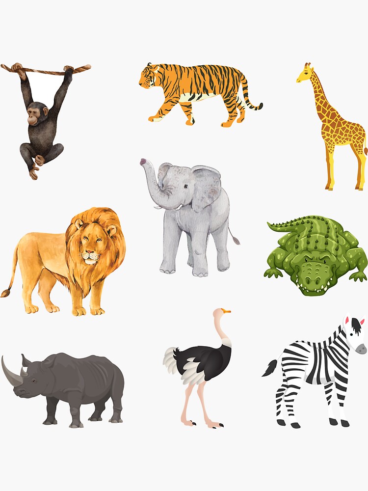 "Large animal sticker pack" Sticker for Sale by Unindiv | Redbubble
