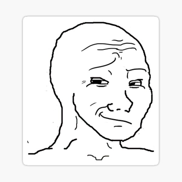 "Wojak Smug" Sticker for Sale by MrMyagii | Redbubble