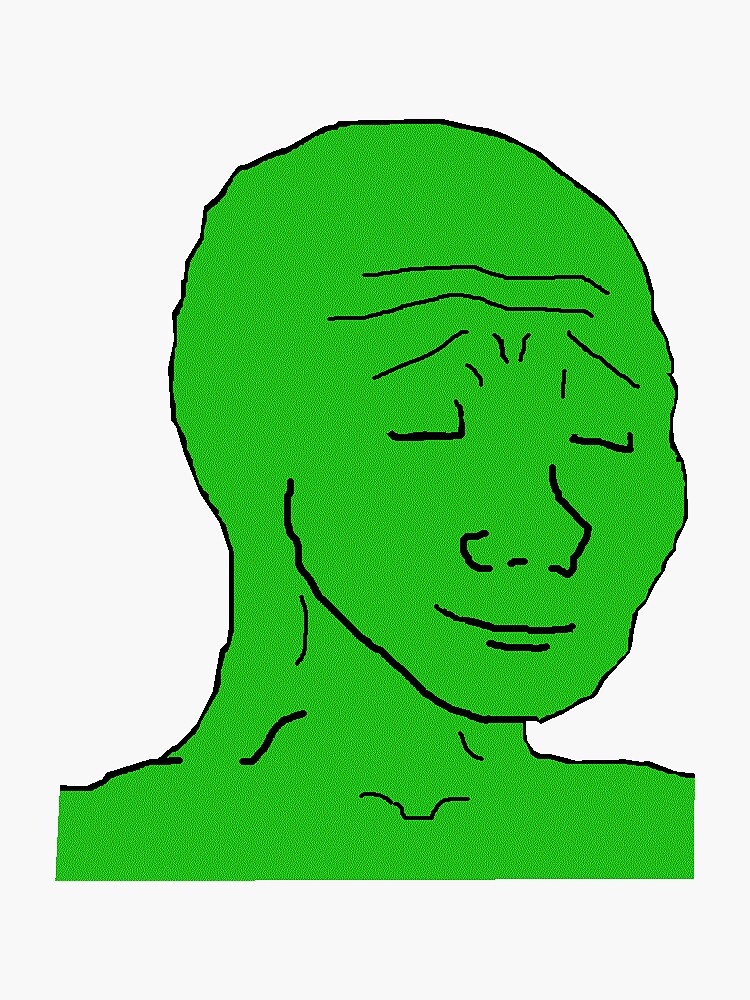 "Green Wojak" Sticker for Sale by MrMyagii | Redbubble
