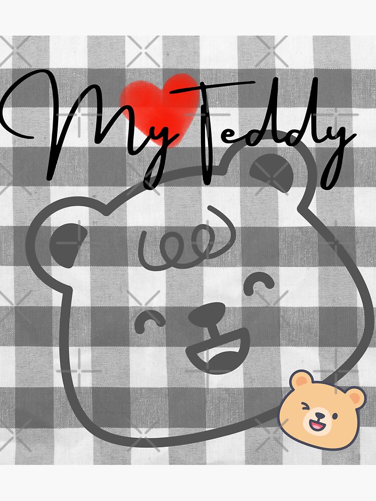 "Cute and funny teddy bear text t-shirt " Sticker for Sale by ...