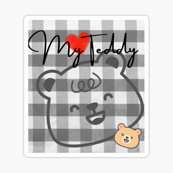 "Cute and funny teddy bear text t-shirt " Sticker for Sale by ...