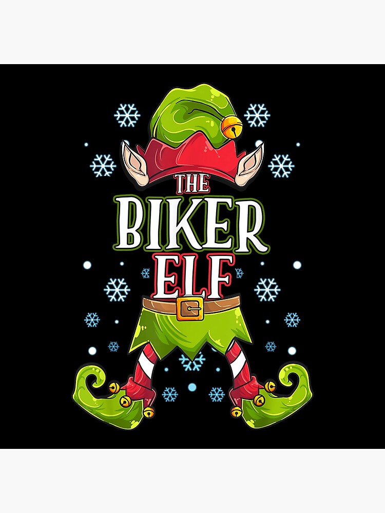"Biker Elf Passende Familiengruppe Weihnachtsfeier" Fotodruck von ...