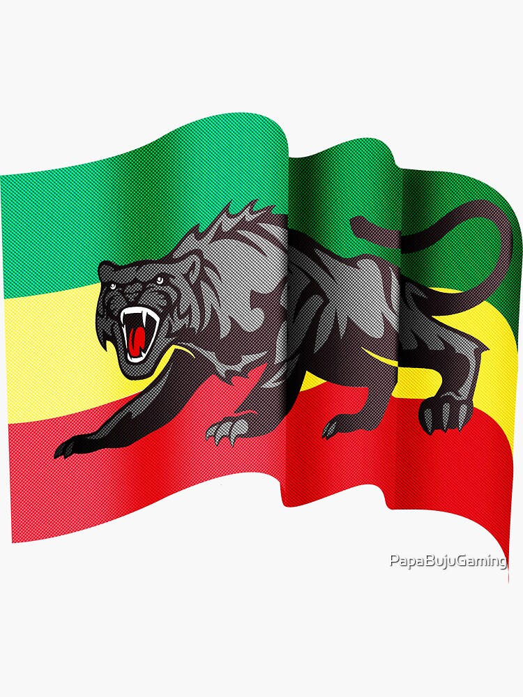 "Ethiopian Panther Flag" Sticker for Sale by PapaBujuGaming | Redbubble