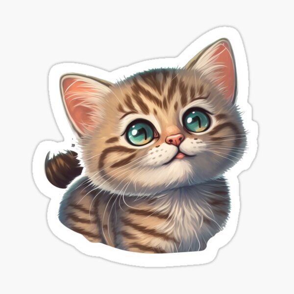 "Cute Kitten Looking At New Owner" Sticker for Sale by jgvisualarts ...