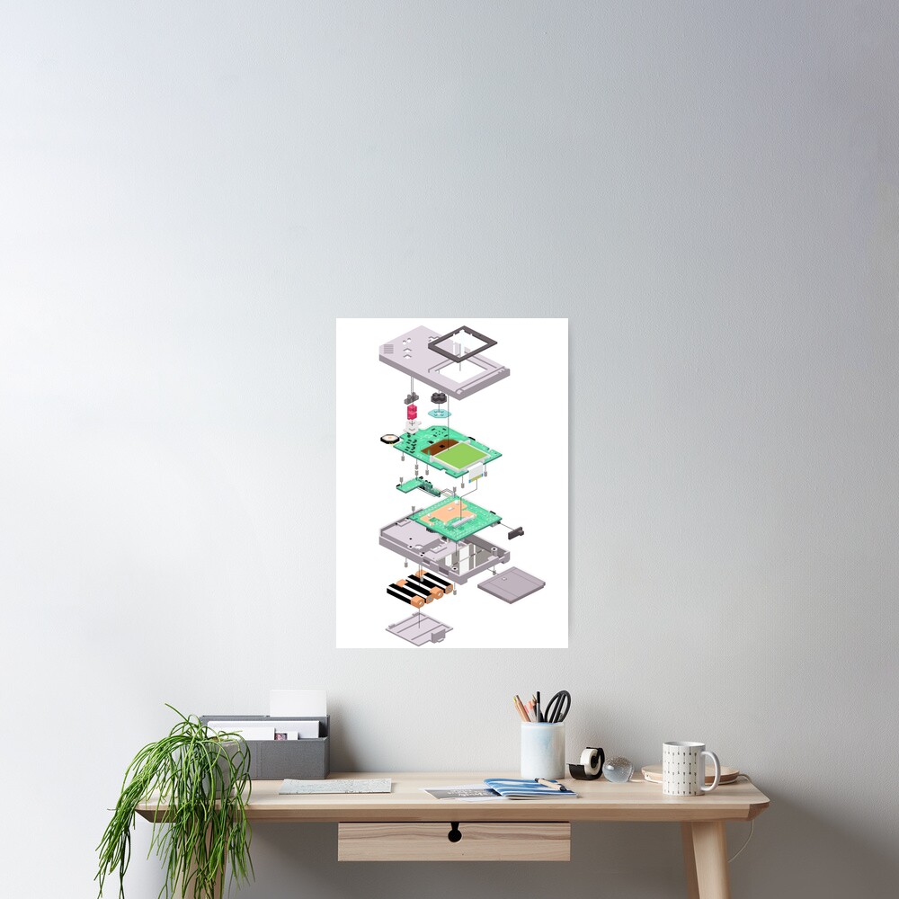 "Lowpoly Vector Gameboy DMG Isometric Explosion View " Poster for Sale ...