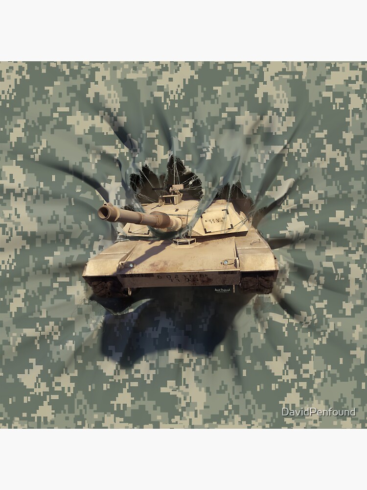 "M1 Abrams Tank Break through" Sticker for Sale by DavidPenfound ...