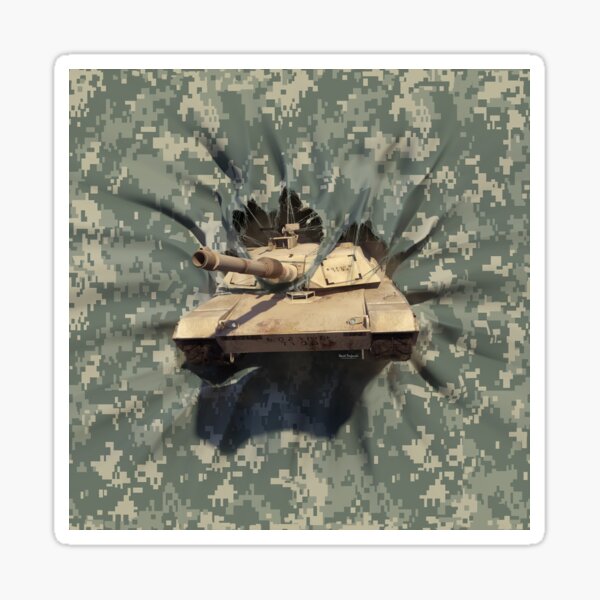 "M1 Abrams Tank Break through" Sticker for Sale by DavidPenfound ...