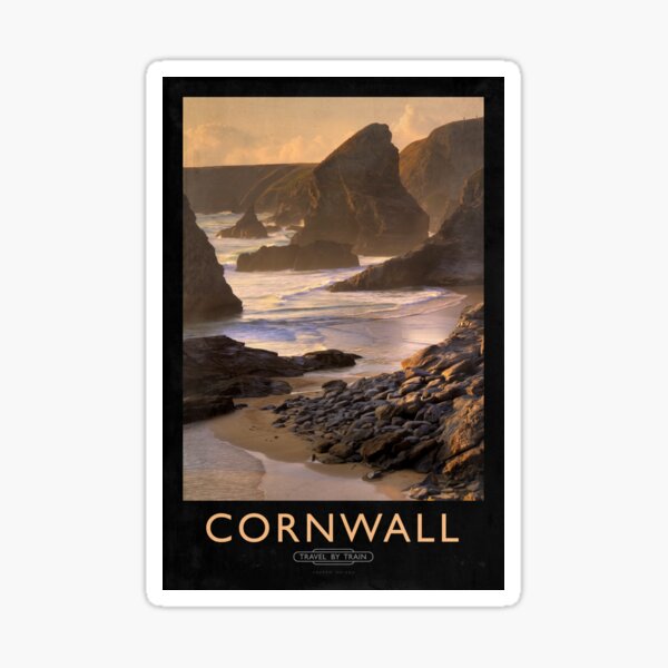 "Cornwall Railway Poster" Sticker by andrewroland | Redbubble