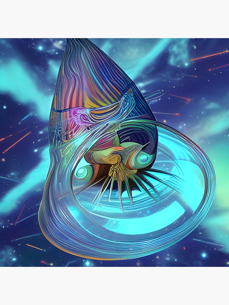"Nautilus Alien in Space" Sticker for Sale by SmartPufferFish | Redbubble
