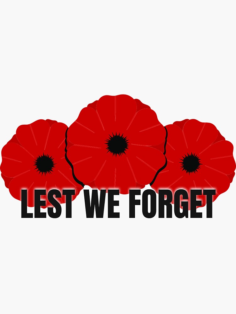 "Lest We Forget" Sticker for Sale by visualbygino | Redbubble