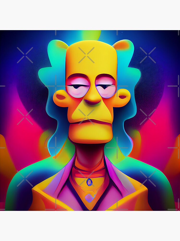 "Psychedelic Simpson" Sticker for Sale by MrNeuron | Redbubble