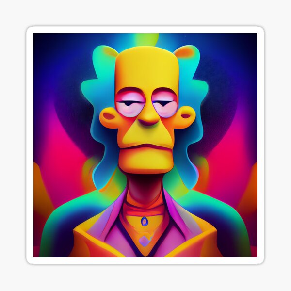 "Psychedelic Simpson" Sticker for Sale by MrNeuron | Redbubble