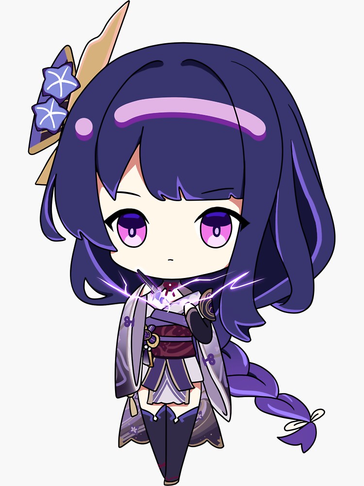 "Raiden Shogun Sticker (Burst)" Sticker for Sale by Aquisces | Redbubble